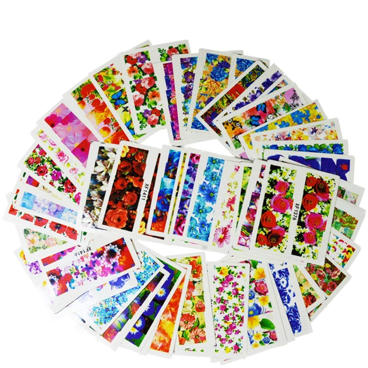 50 Flowers Water Slide Nail Art Nail Decals Water Transfer Nail Decal