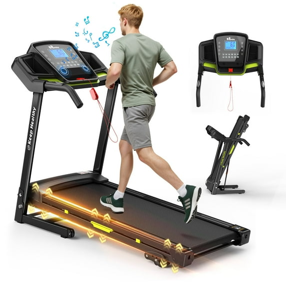 50" Folding Treadmill with Incline - 3.5HP Electric Running Machine ...