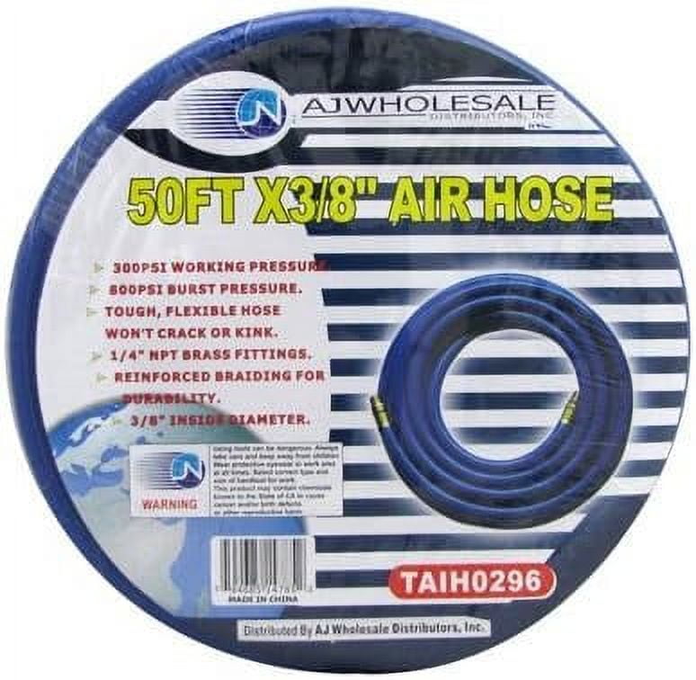 50 Foot x 3/8 Air Hose 300 PSI Heavy Duty Air Hose Air Compressor Hose ...