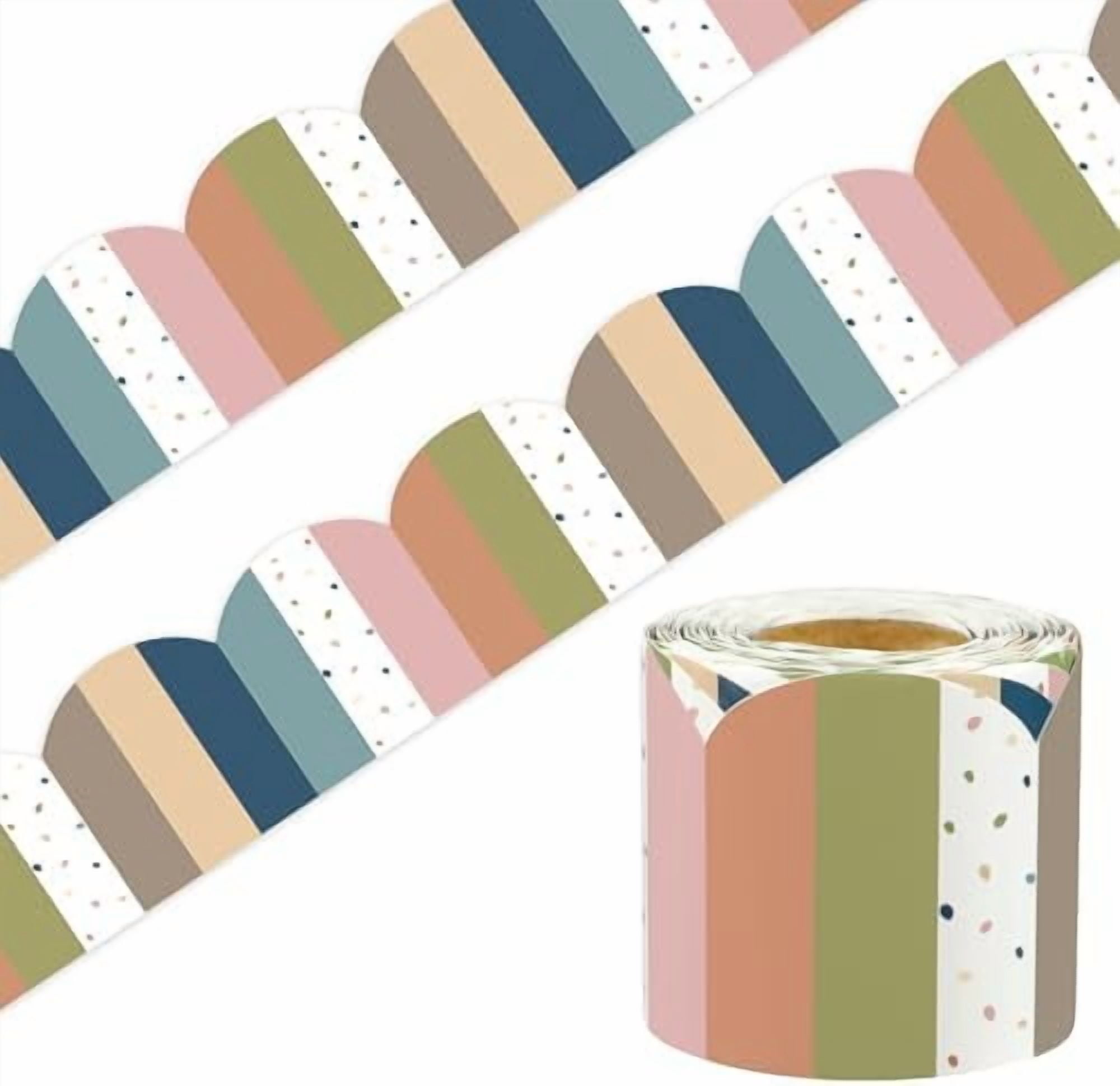 50 Ft Boho Bulletin Board Borders Scalloped Classroom Border Roll ...