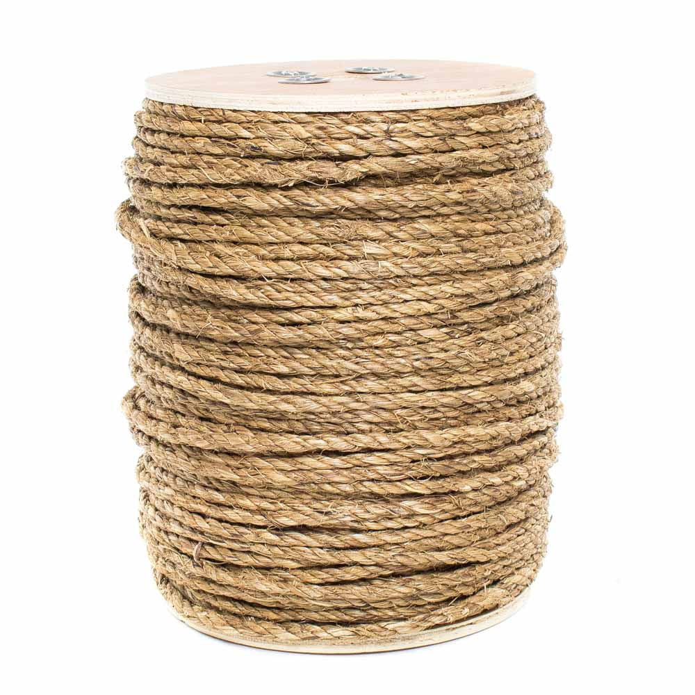 50 Ft Coil - Golberg 1/4" Natural Fiber 3 Strand Heavy Duty Hemp Manila ...