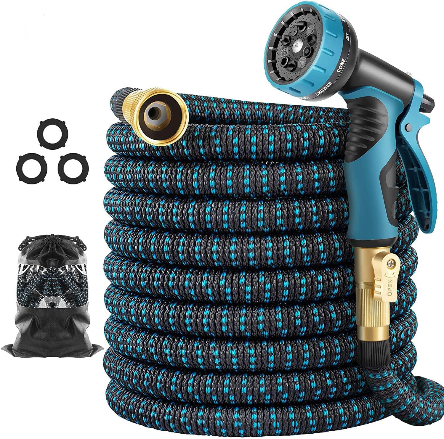 50 Ft Expandable Garden Hose - All Upgrated 2025 Retractable Water ...
