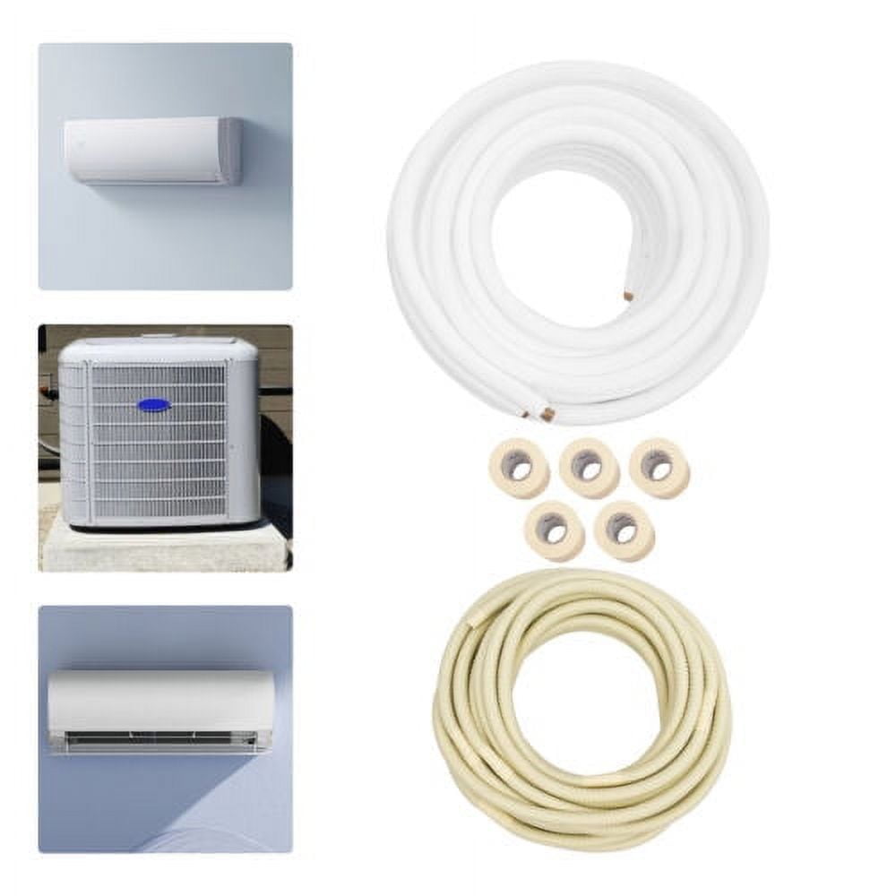 50 Ft Insulated Copper Tubing Pipe Extension for 9000-18000 BTU Air ...