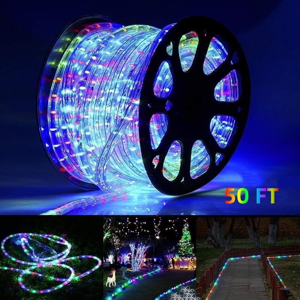 50 Ft LED Rope Light Landscape Fairy Light with Remote Indoor/Outdoor ...