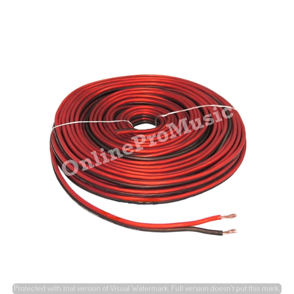 50 Ft RED/BLACK TRUE 16 GAUGE AWG CAR HOME AUDIO SPEAKER WIRE CABLE ...