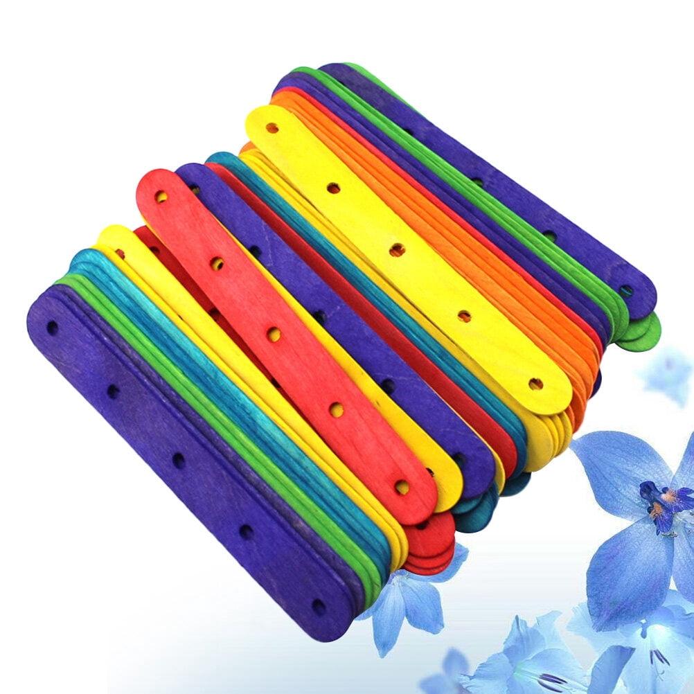 50 Fun Colorful Wooden Sticks Wood Craft Popsicle Sticks DIY wood craft ...