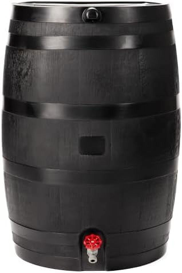 50-Gallon ECO Rain Barrel Made with 100% Recycled Plastic, Flat Back ...