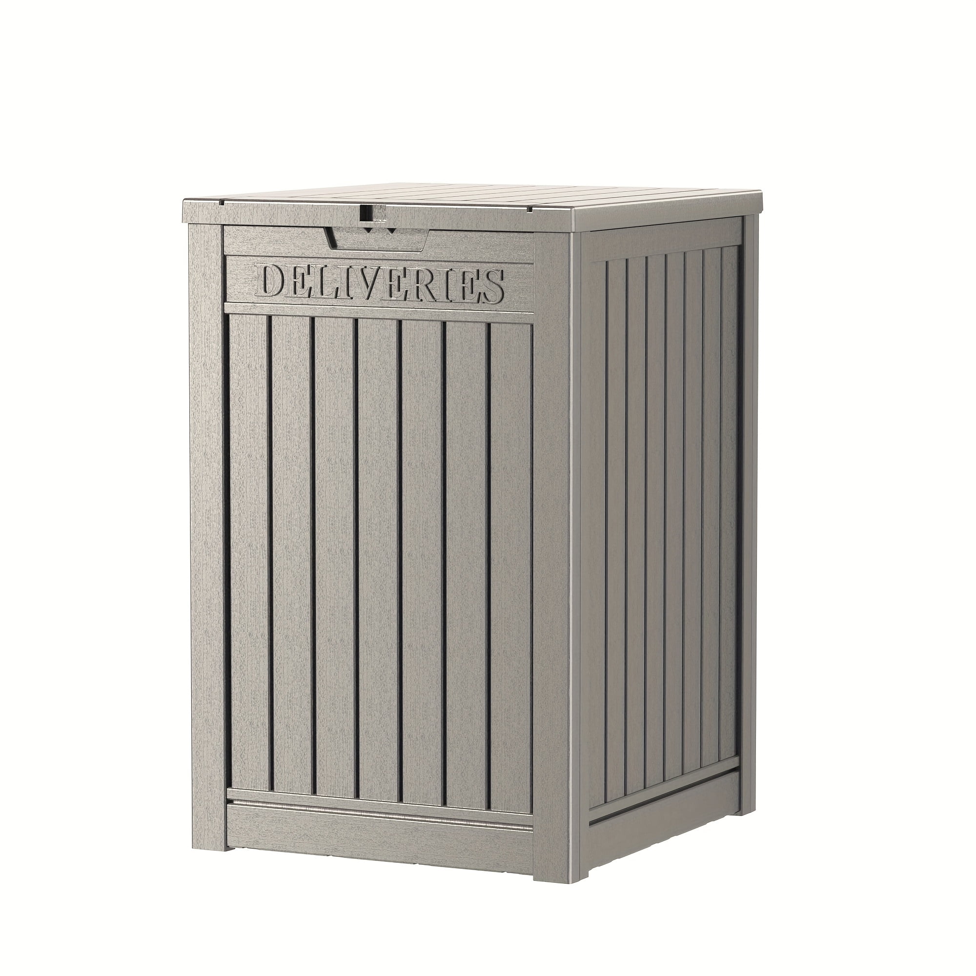 50 Gallon Lockable Double-Wall Resin Package Delivery Box with Flip-Top ...