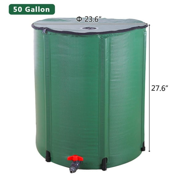 50 Gallon Rain Barrel Folding Portable Water Collection Tank Storage ...