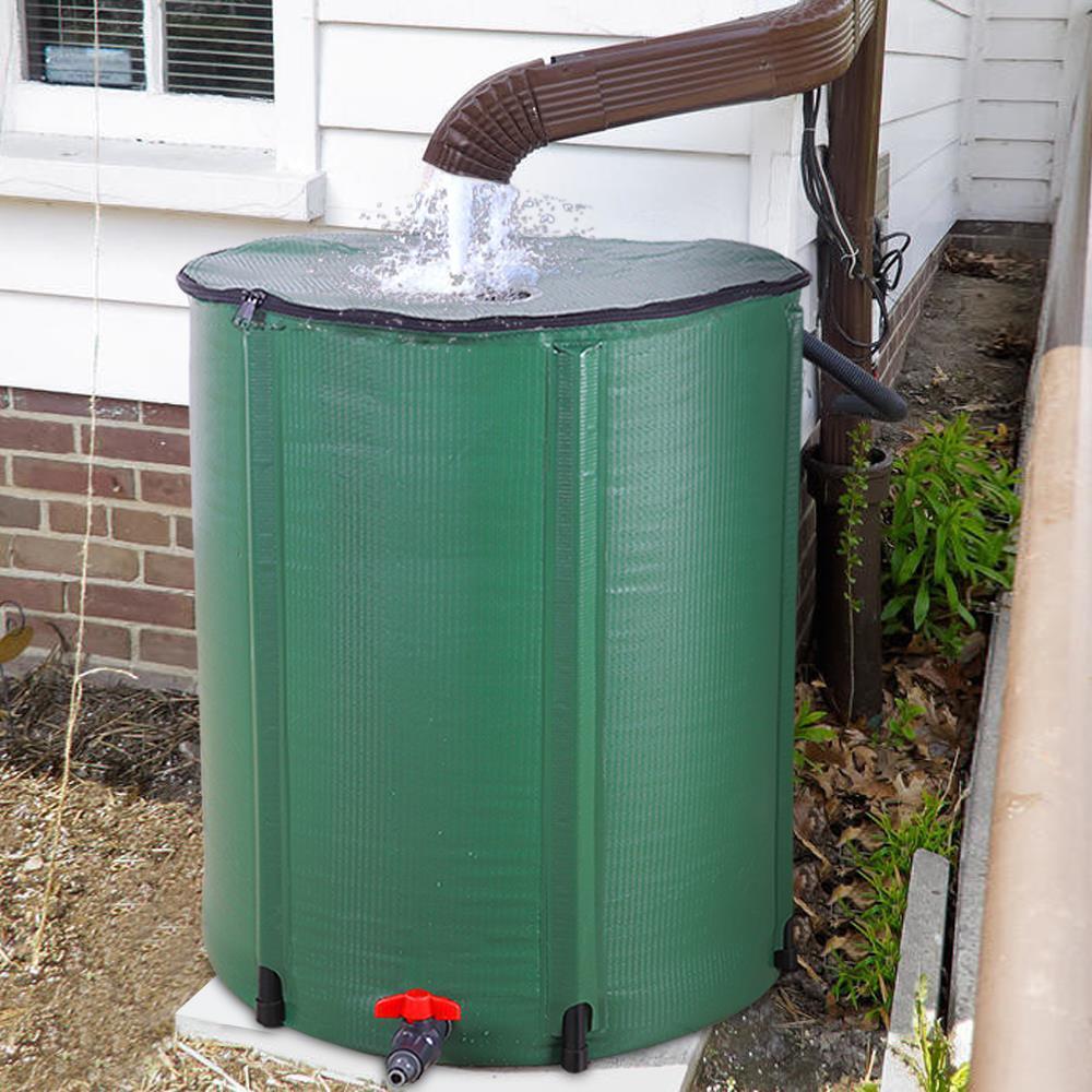 50 Gallon Rain Barrel Folding Portable Water Collection Tank Storage ...