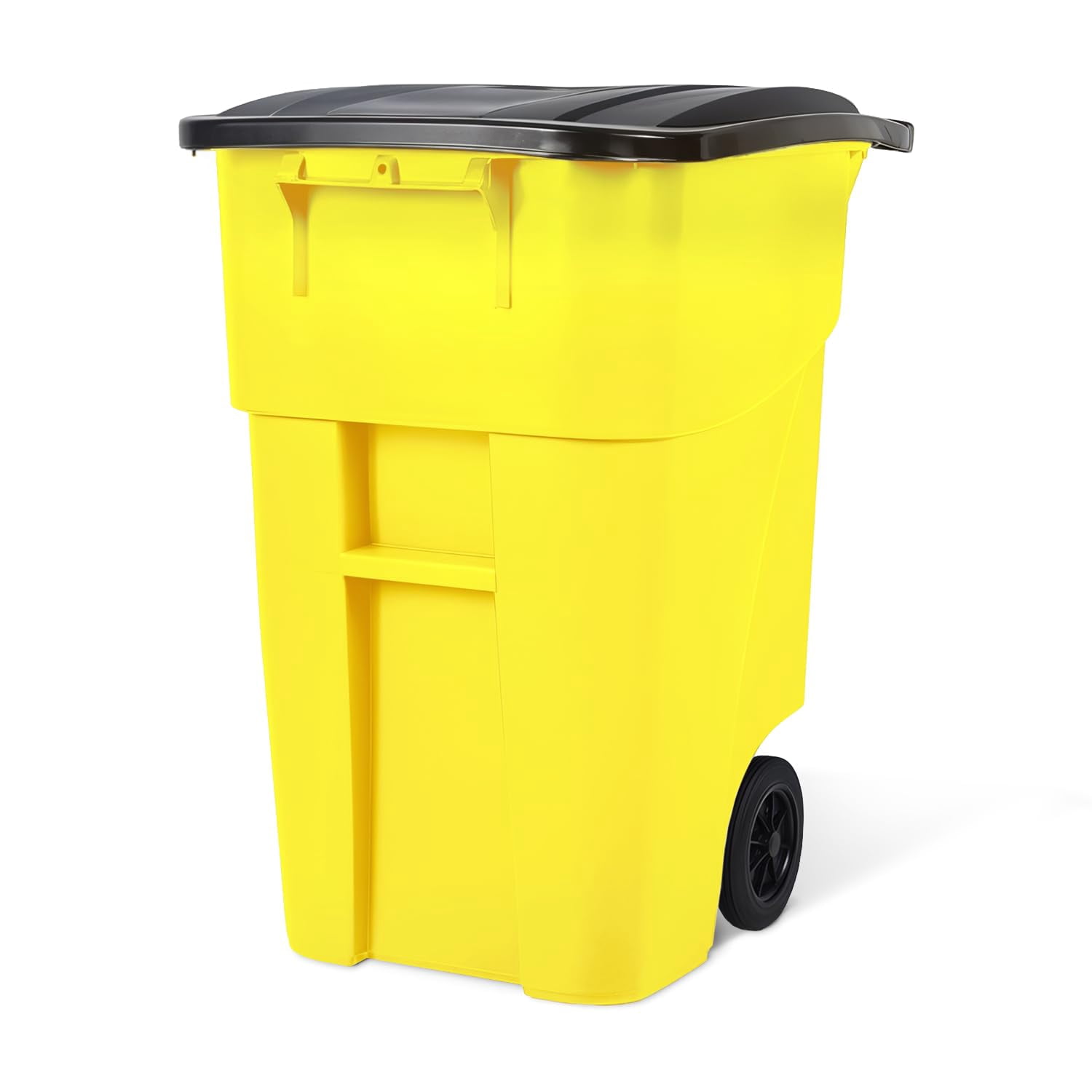 50 Gallon Rollout Trash Can with Lid, Commercial Heavy-Duty Wheeled ...