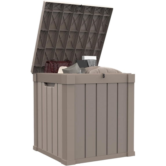 50 Gallon Waterproof Outdoor Storage Box,Resin Deck Box,Lockable ...