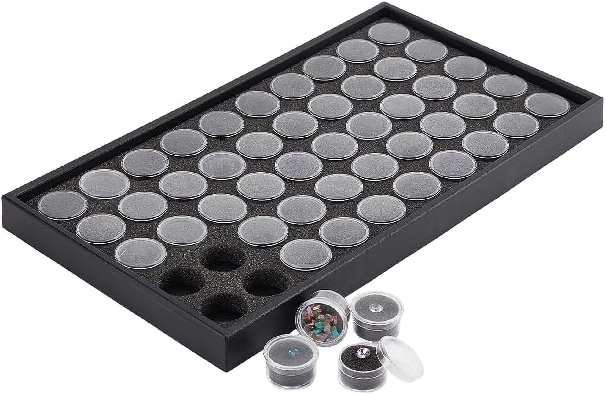 50 Gem Display Case Diamond Gemstone Storage Box Small Round Plastic ...