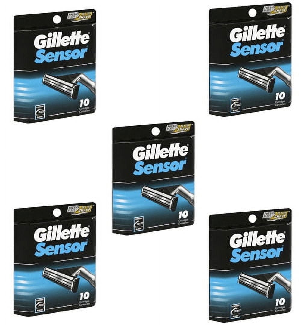 50 Gillette Sensor Razor Blade Refills Cartridges, 5 x 10 Pack ...