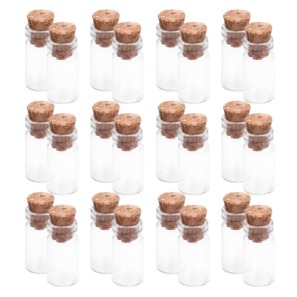 OUNONA 50PCS Mini Glass Wish Bottles with Cork Stoppers for DIY ...