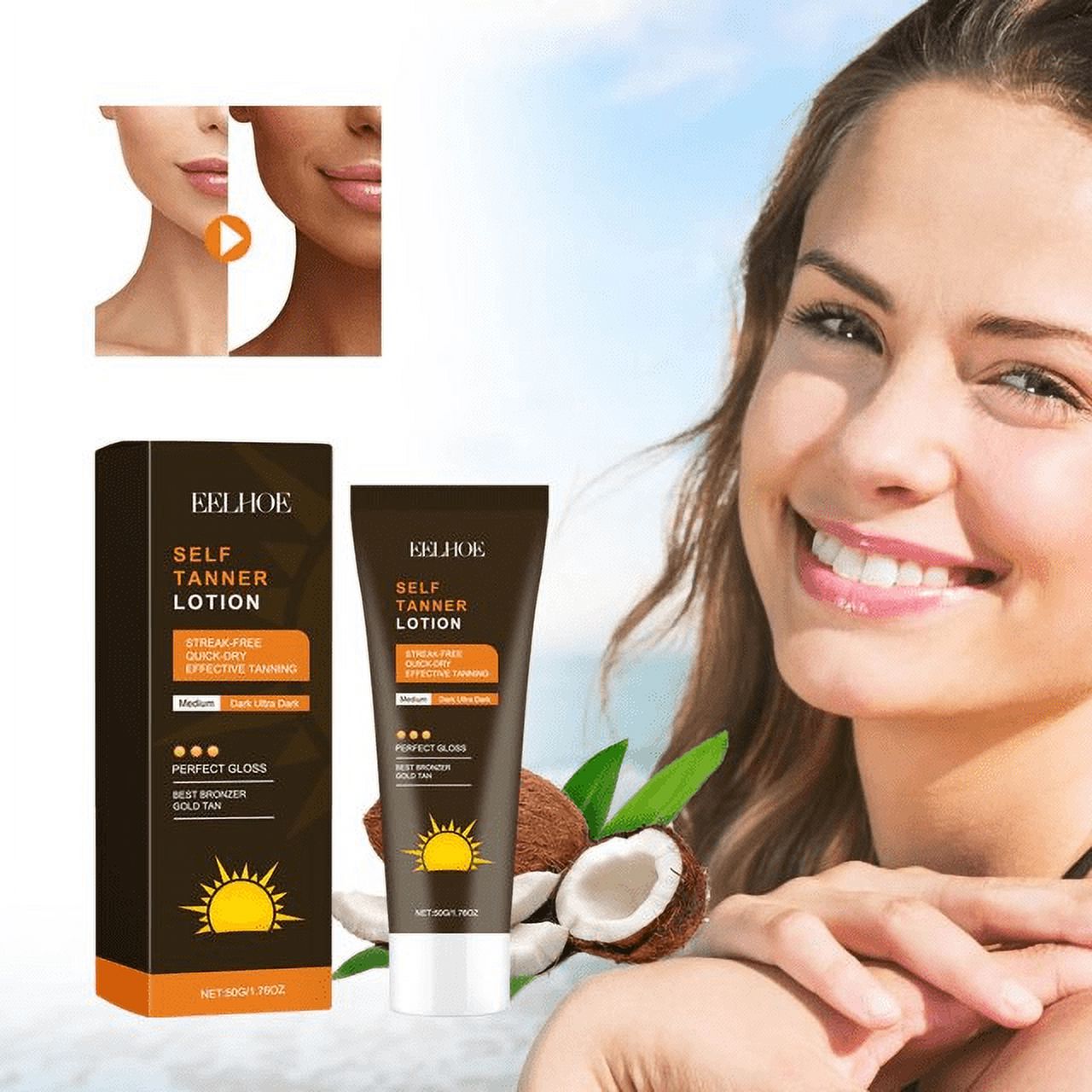 50 Grams Intense Tanning Gel Hydrating Tanning Cream Body Moisturising ...