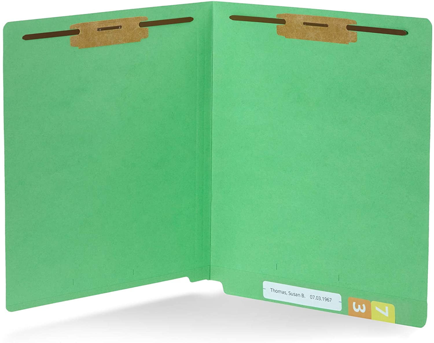 50 Green End Tab Fastener File Folders - Reinforced Straight Cut Tab ...