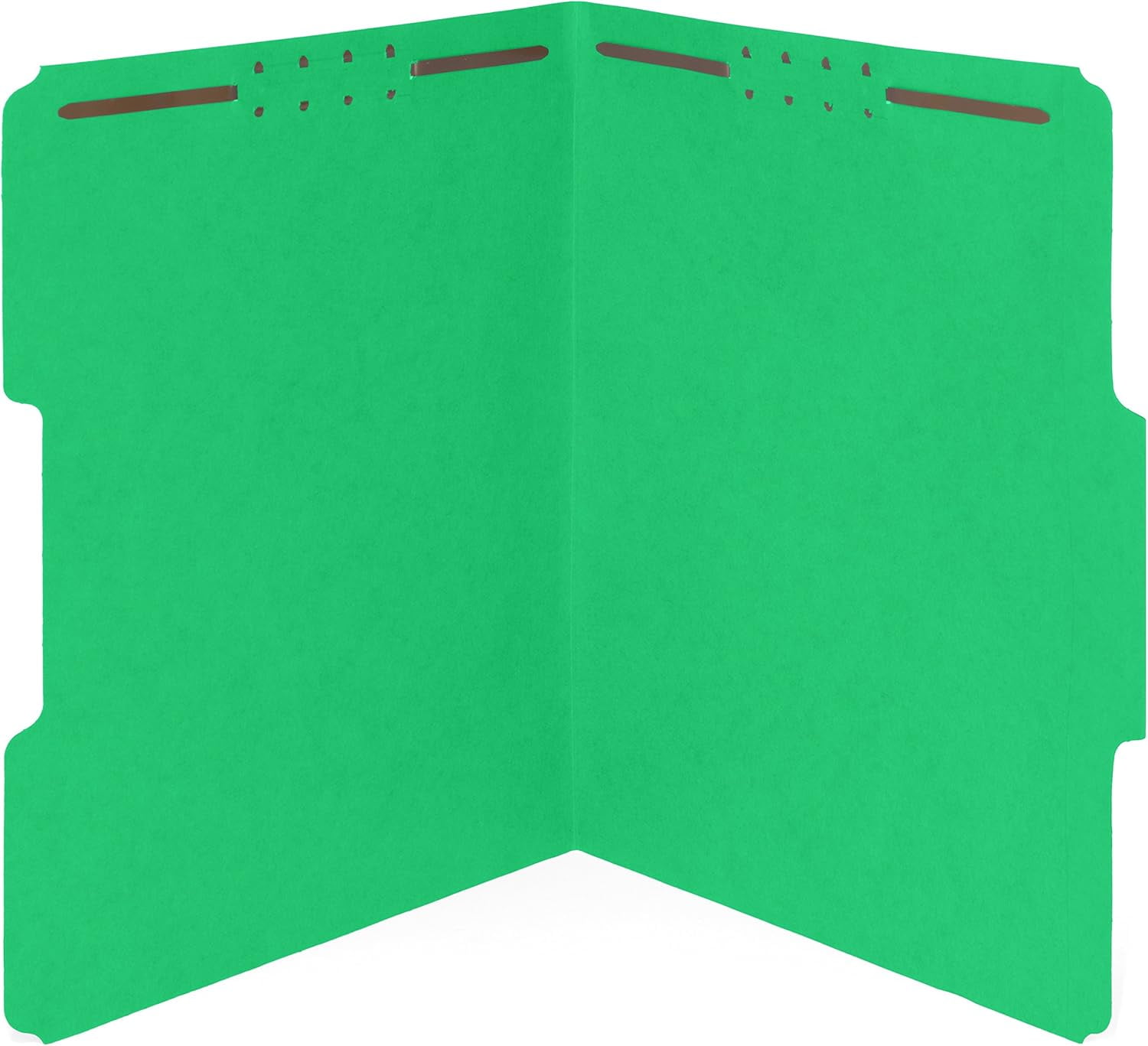 50 Green Fastener File Folders - 1/3 Cut Reinforced Assorted Tab ...