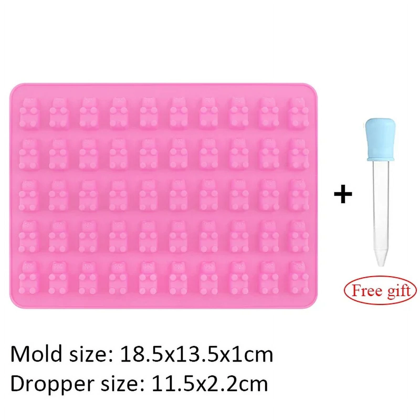 50 Grids Gummy Bear Mold Silicone Cute Bear Jelly Mould with Dropper ...