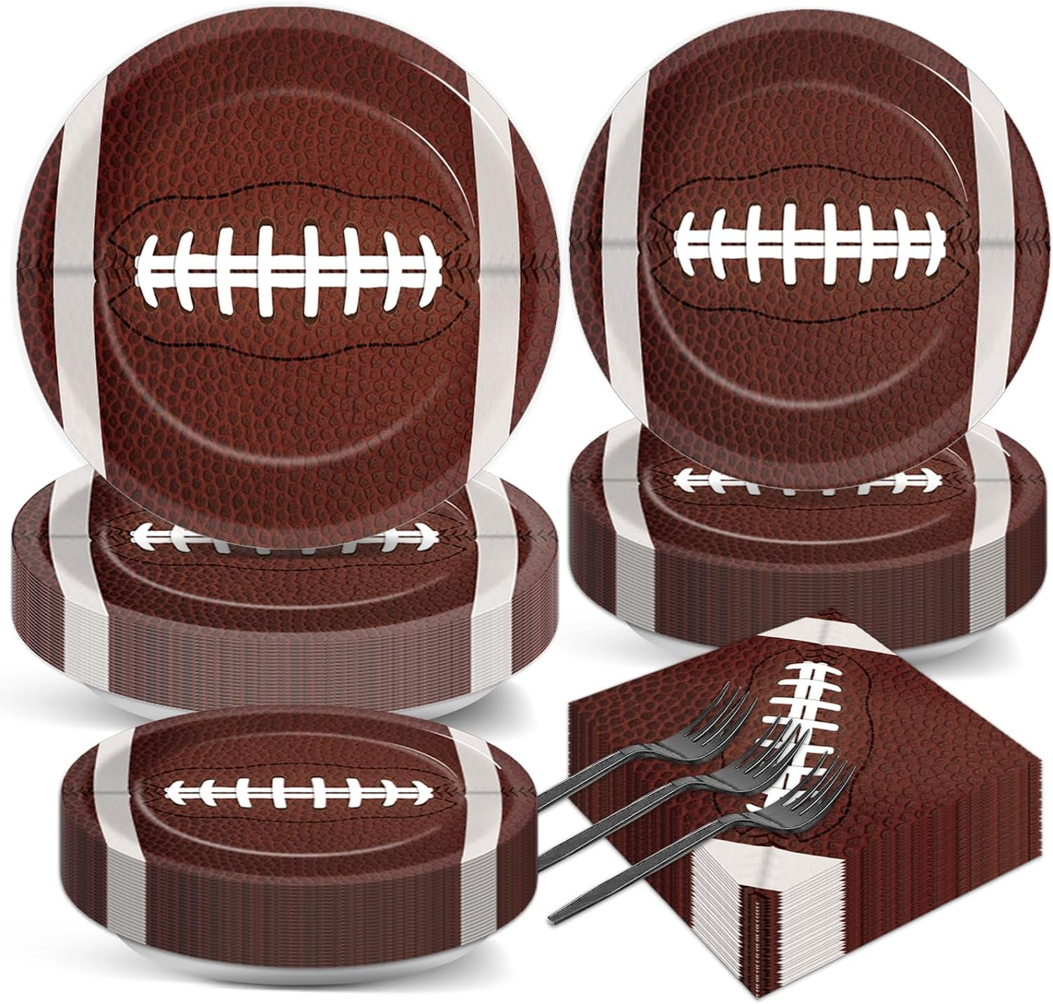 50 Guests Football Party Plates and Napkins Set - Sports Birthday Party ...