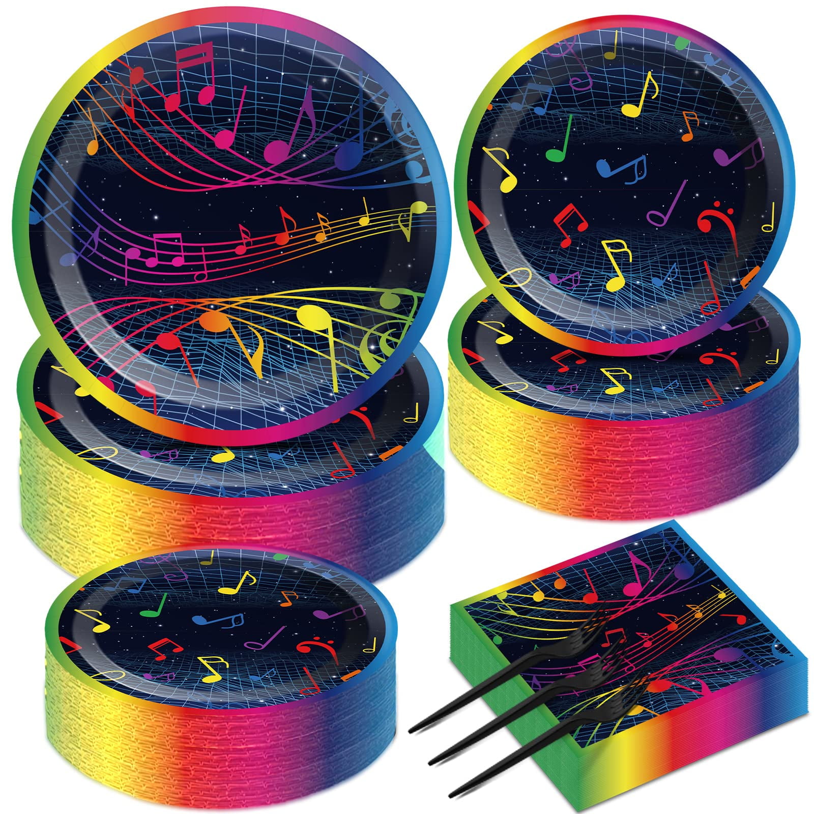 50 Guests Music Birthday Decorations Music AIS1 Plates and Party ...