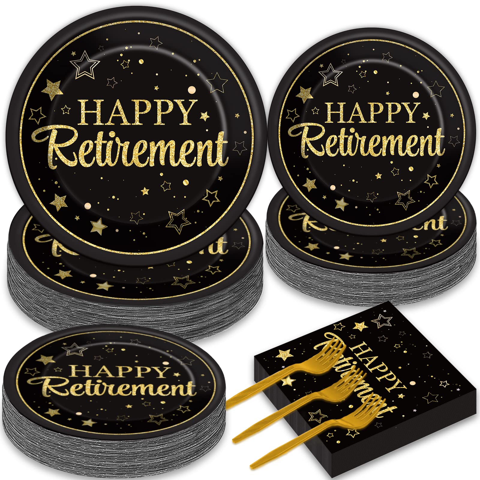 50 Guests Retirement Party Decorations Retirement Plates Napkins Set ...