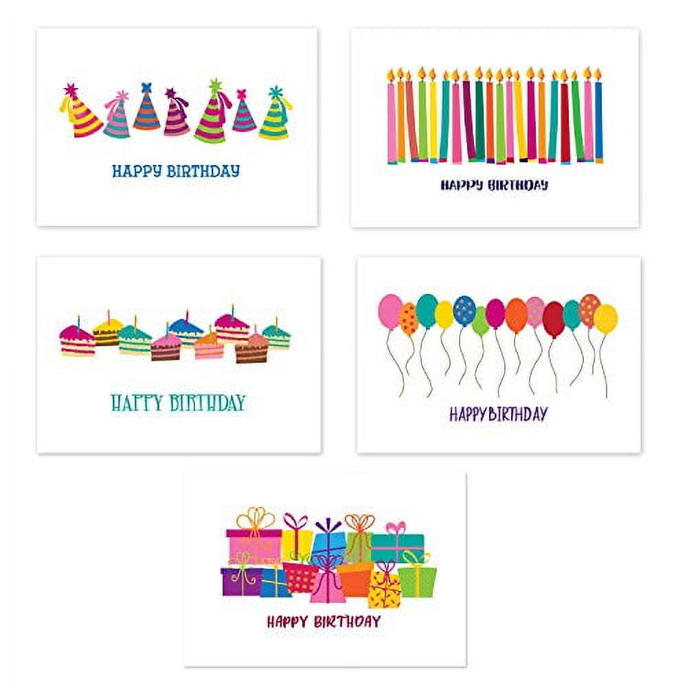 50 Happy Birthday Postcards - 5 Fun Birthday Designs - 4" x 6 ...