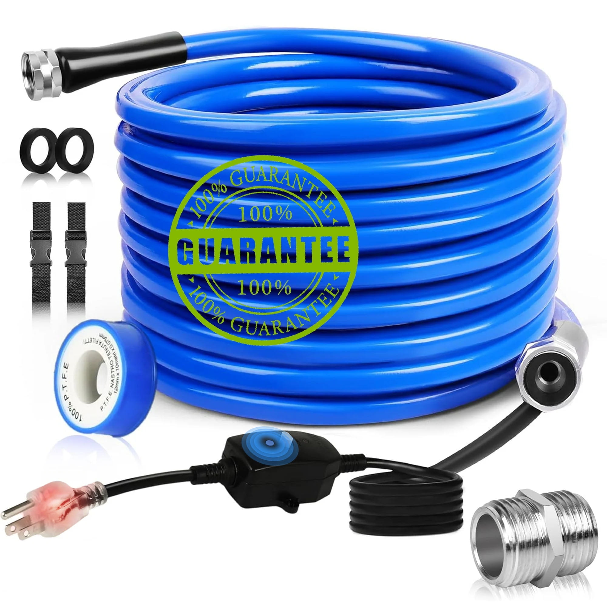 -50° Heated Water Hose for RV 50FT Drinking Blue Water Hose Freeze ...