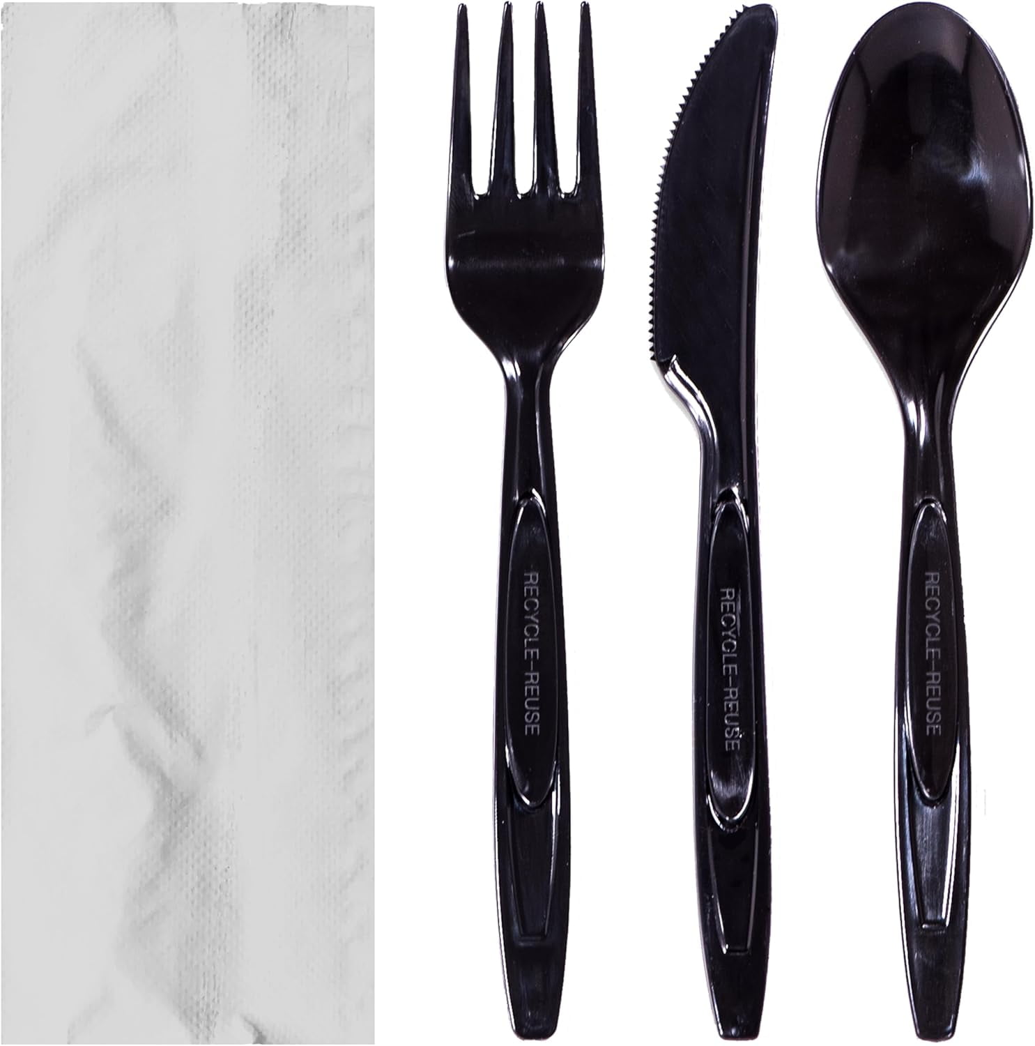 50 Heavy Weight Disposable Plastic Cutlery Sets | Packets - Knife Fork ...