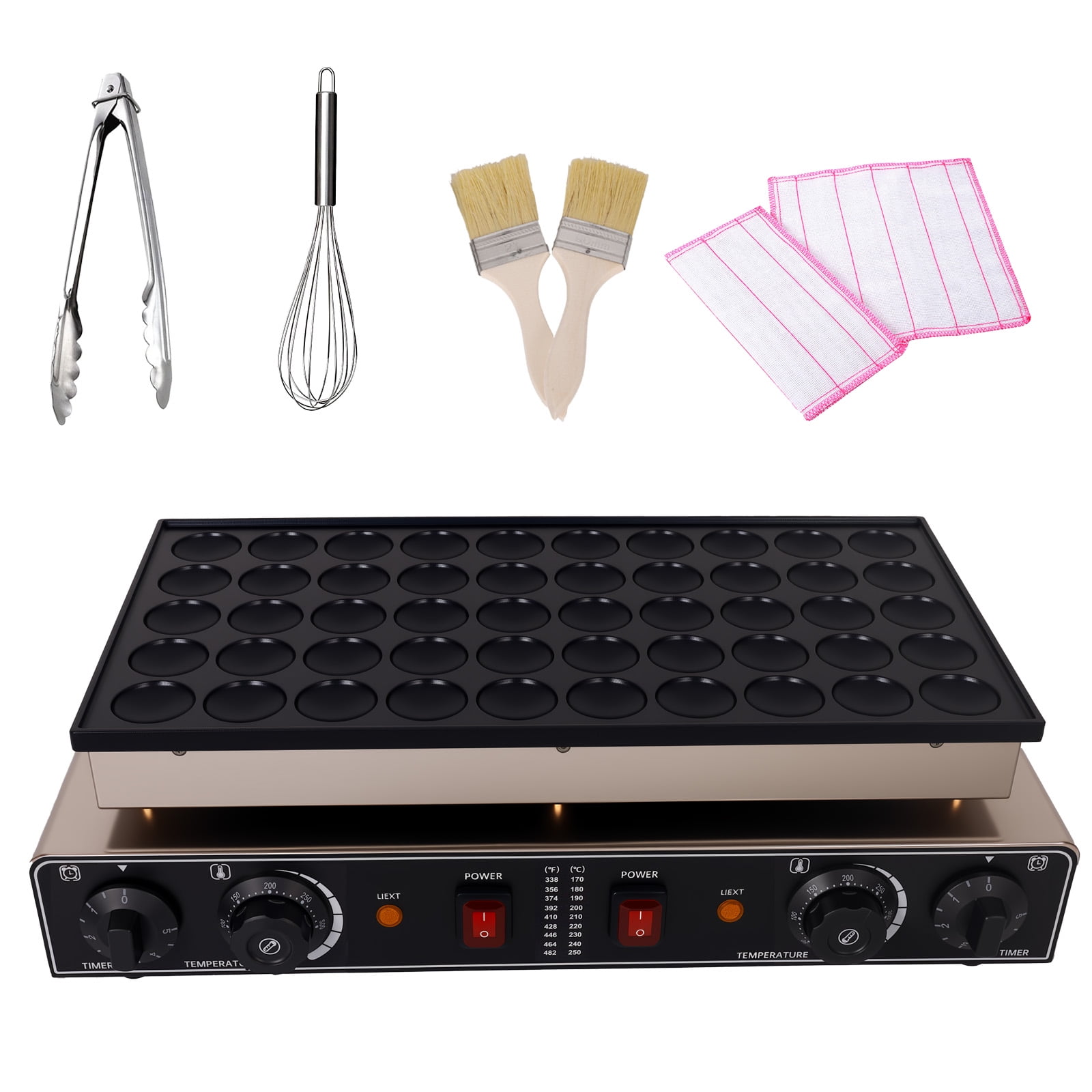 50 Holes Pancake Maker, Stainless Steel, Nonstick Baking Maker, Cupcake ...