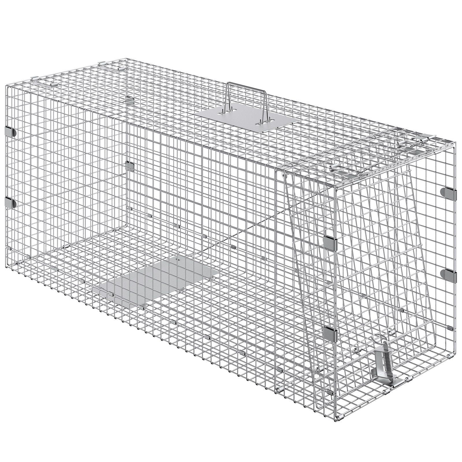 50'' Humane Live Animal Cage Trap, Heavy Duty Galvanized Iron Cat/Dog ...