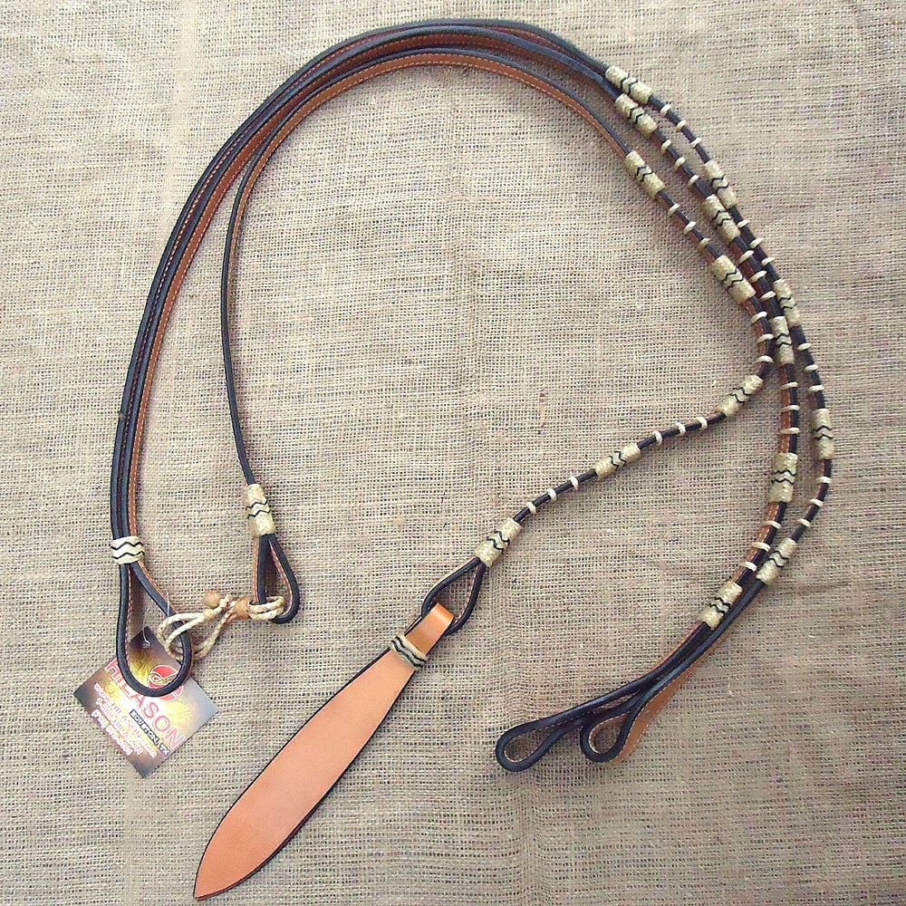 50 In Rawhide Romal Reins Western Braided Leather Show Horse Tan ...