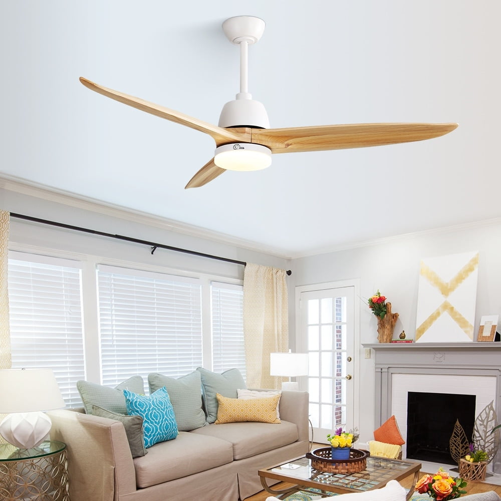50 Inch / 60 Inch Wood Ceiling Fan with Lights and Remote Control ...
