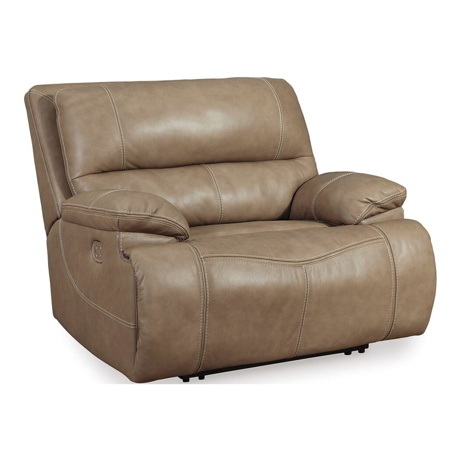BenJara 50 Inch Chair, Wide Seat Power Recliner, Cushioned, Brown ...
