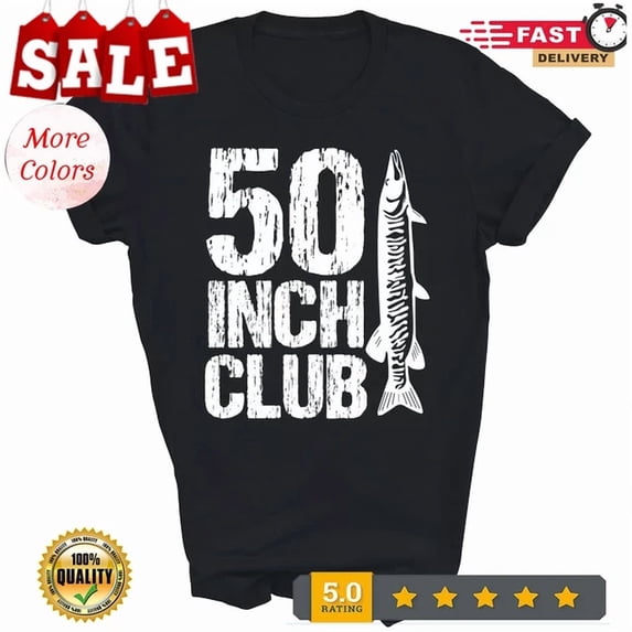 50 Inch Club Musky Fishing Muskie Fisherman Unisex Shirt Gift - Walmart.com