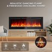 "YUKOOL 60"" Electric Fireplace, Wall Mounted & Recessed, Touch Screen ...