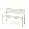 50 Inch Steel Outdoor Bench for 2 Adults, Geometric Backrest Metal ...