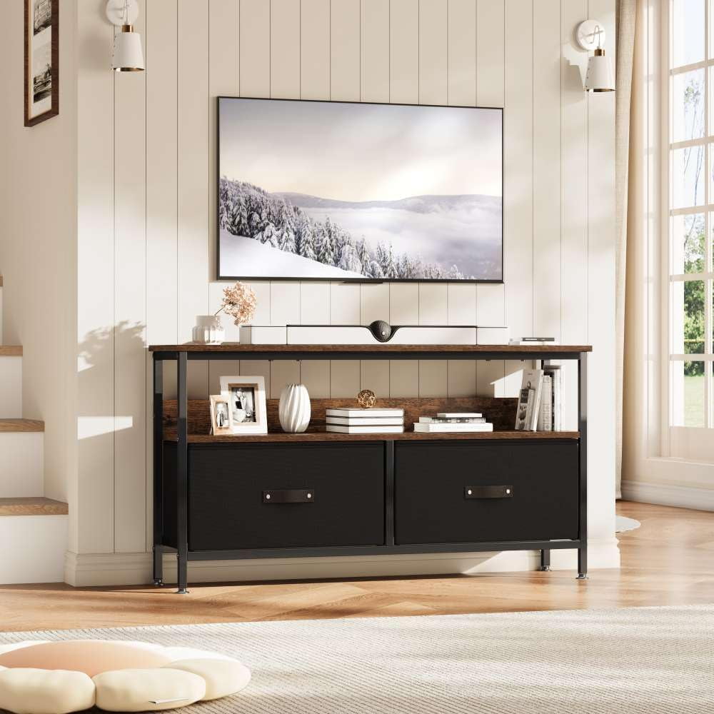 50 Inch TV Stand for Living Room, Dresser-Style TV Stand with 2 Drawers ...