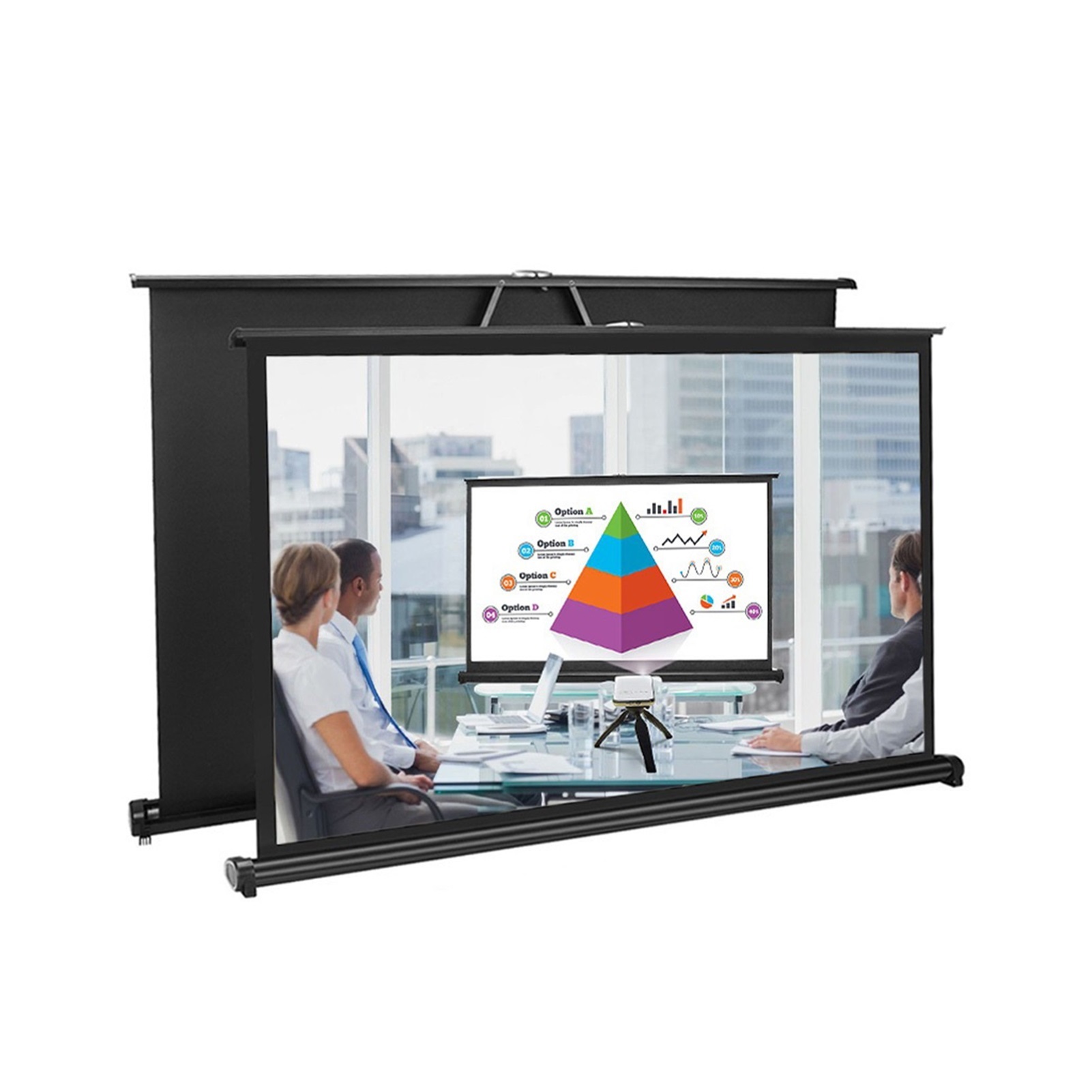 50 Inches 16:9 TSH50 Portable Table Screen/ Mini Led Projector Screen ...