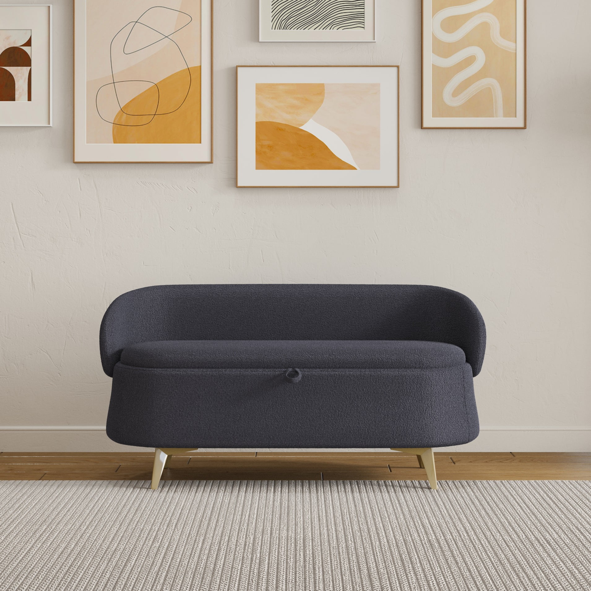 50 Inches Ottoman with Storage, Multi-functional Bed Storage Bench with ...