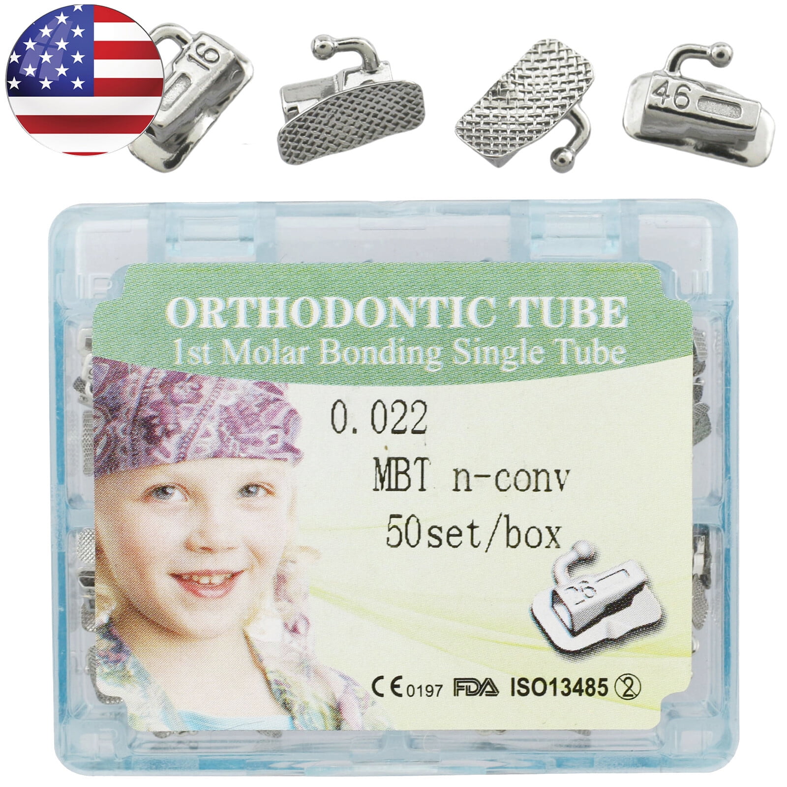 50 Kit Dental Orthodontic Buccal Tubes MBT 022 Tubos Ortodoncia First ...