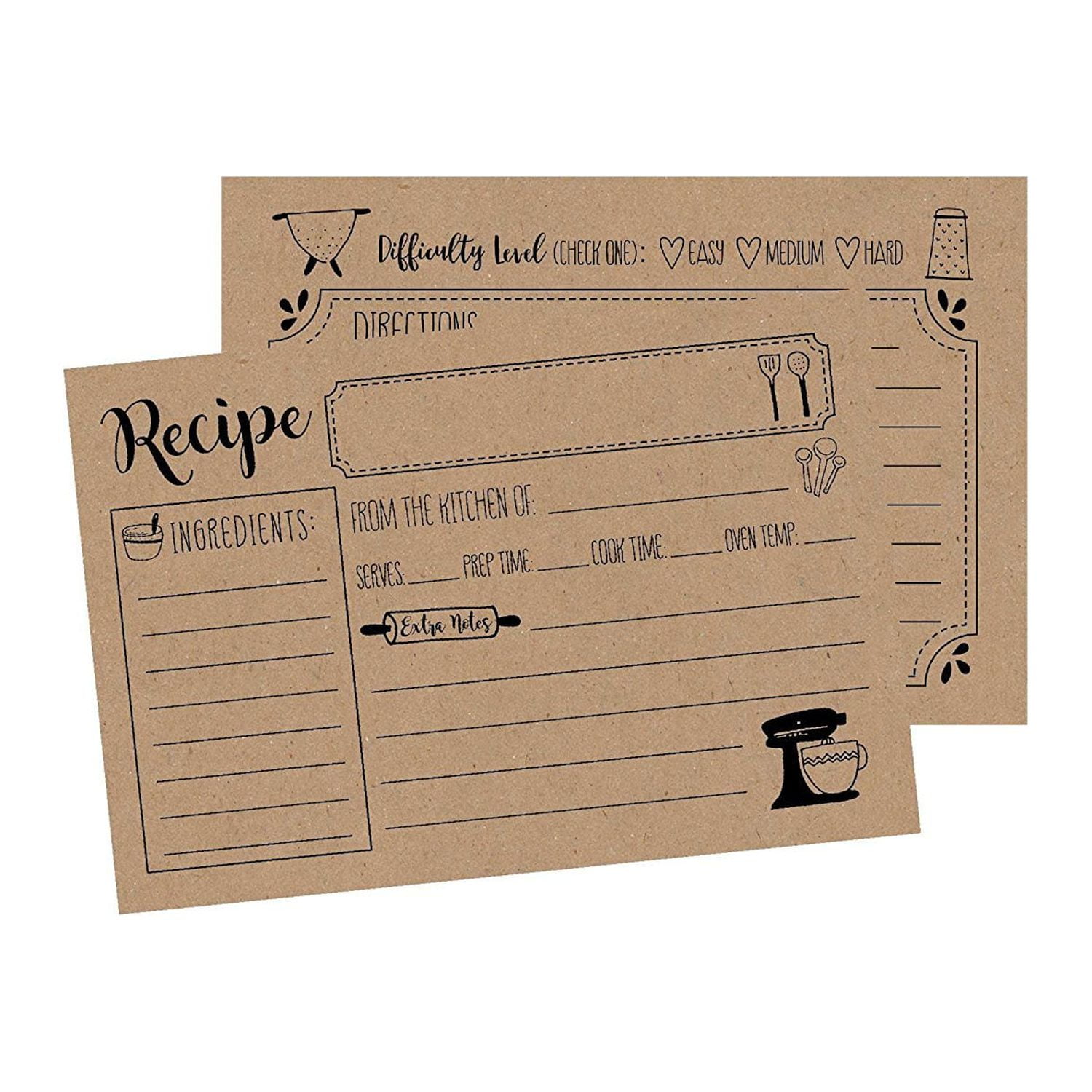 Cute Recipe Card Templates