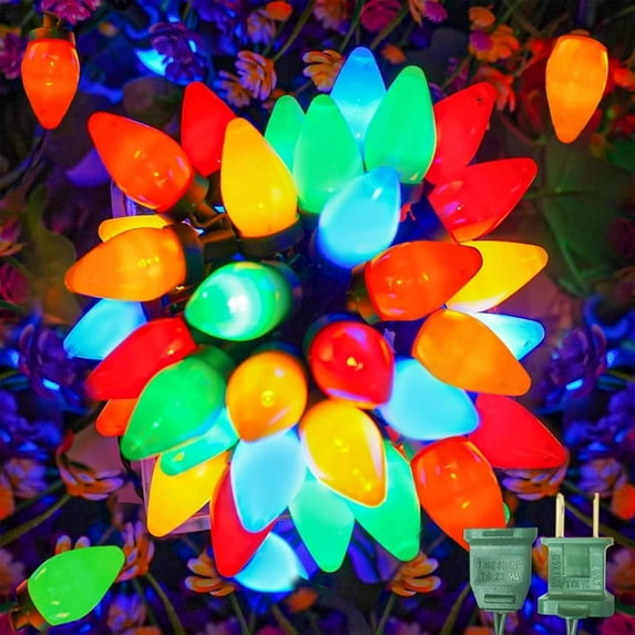 50 LED C7 Christmas YANTONs, 31FT C7 LED Christmas String YANTONs ...