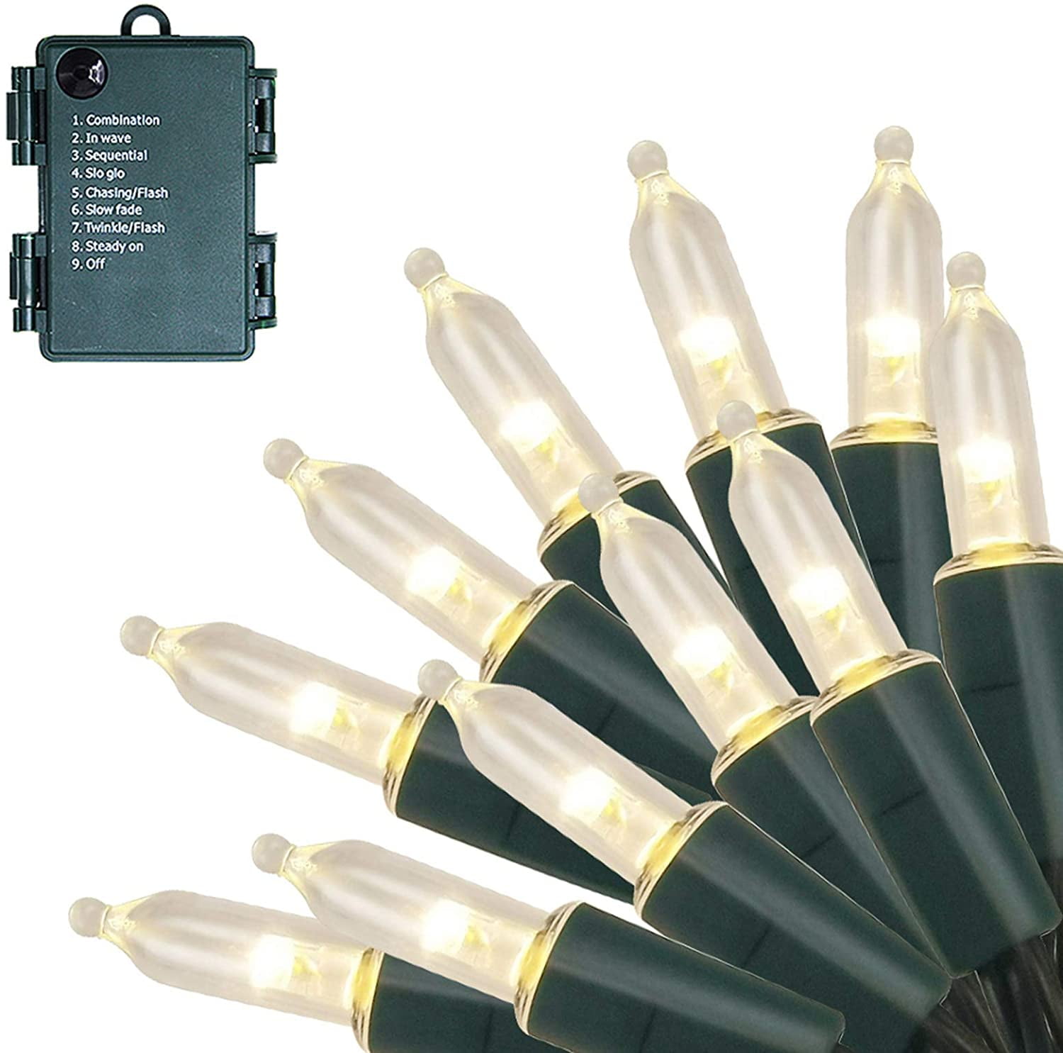 50 LED Christmas Lights, 16 ft Battery Operated Mini String Lights ...