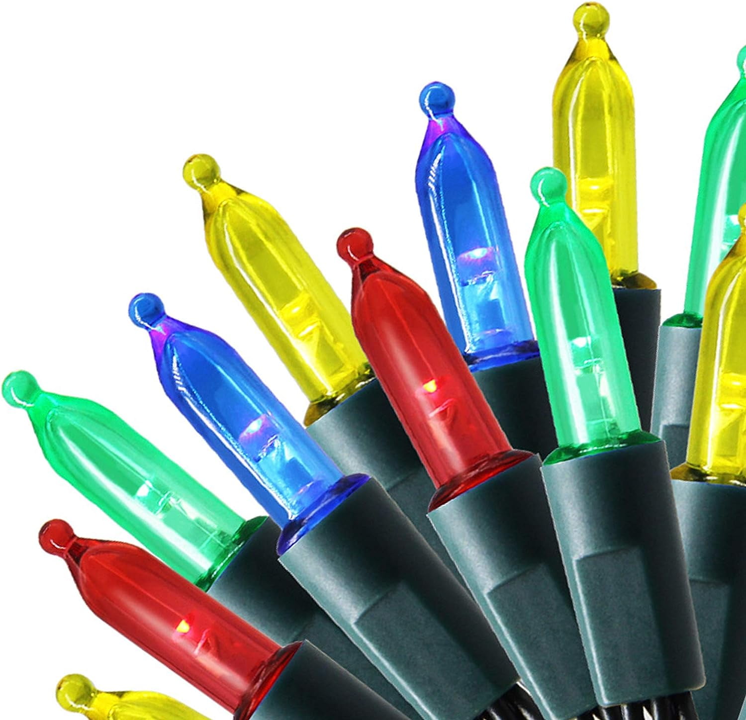 50 LED Multicolored Christmas Mini String Lights, 16 Ft Battery ...