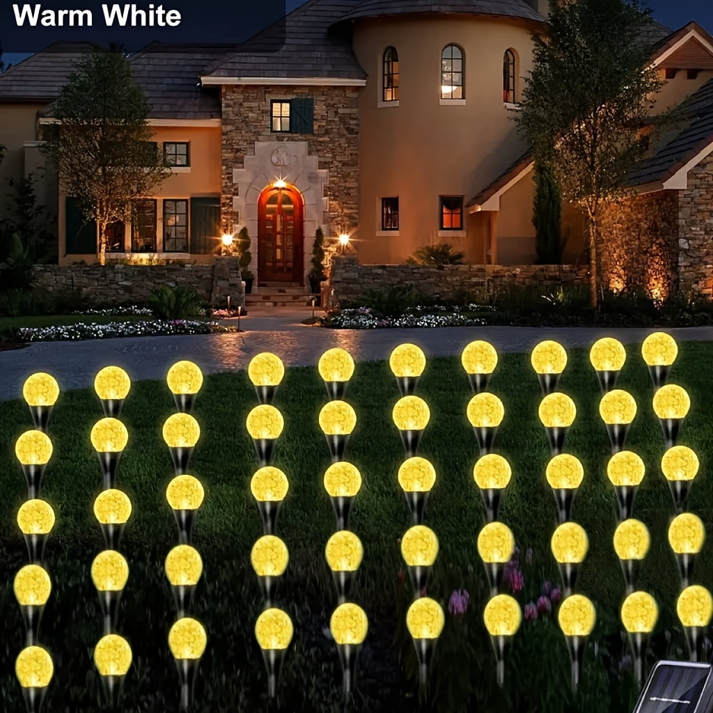 50-LED Solar Bubble Ball String Lights, IPX4 Waterproof, Multi-Color ...