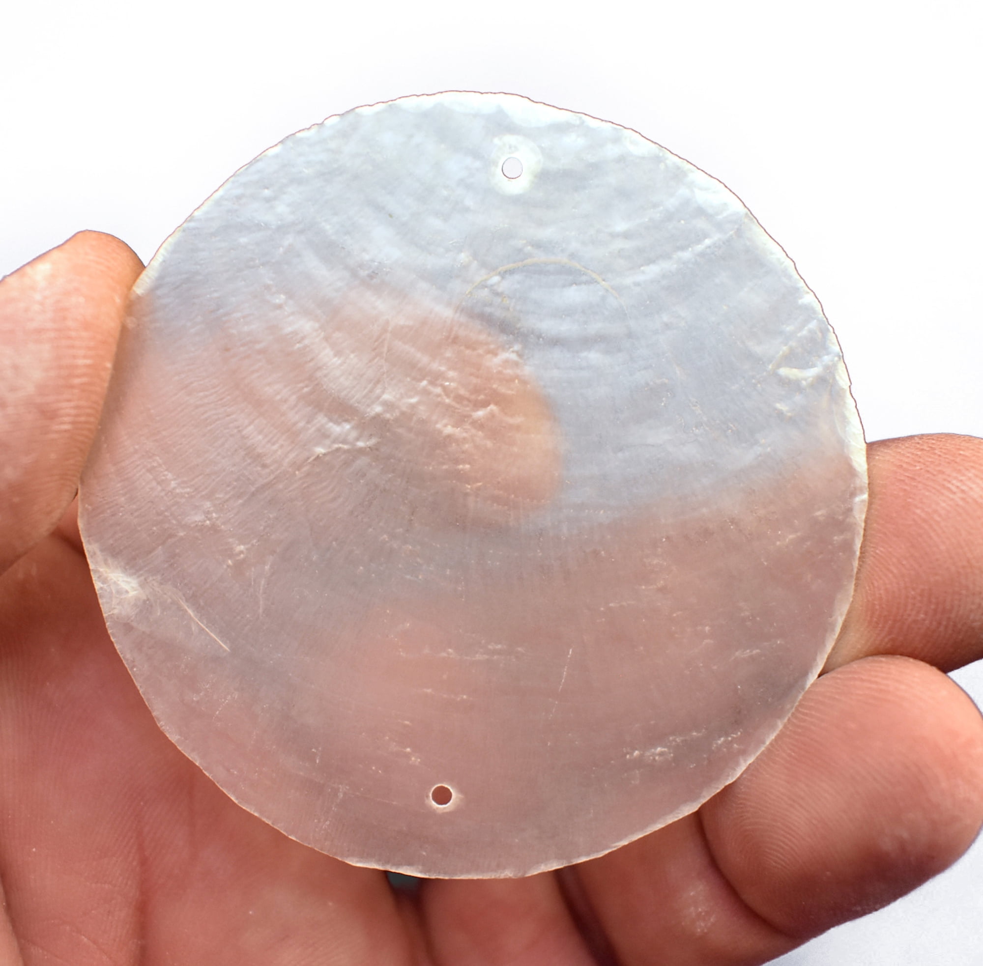 50 Large Natural Capiz Shells Round Cut - 2 1/2" Diameter for Crafts ...