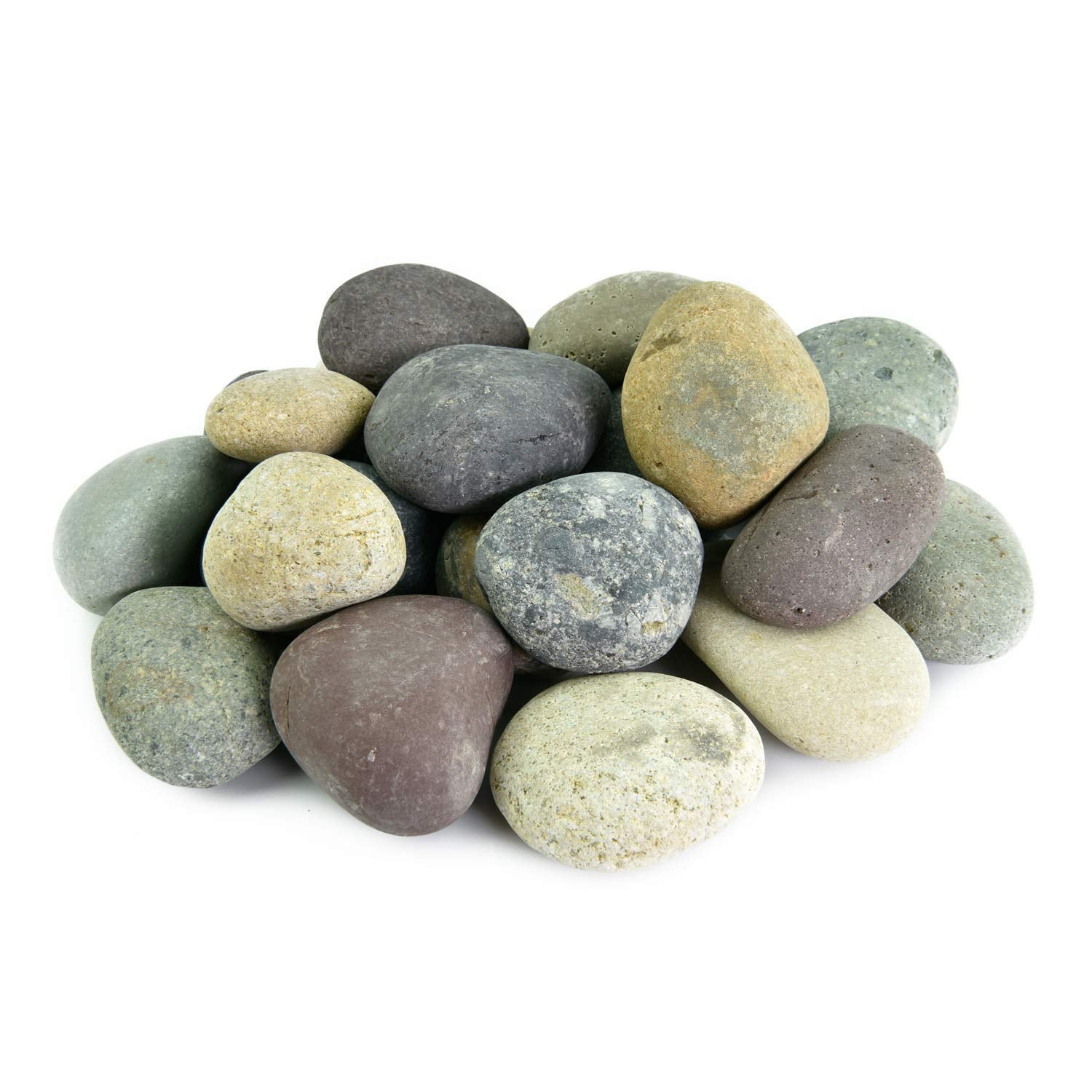 50 Lb Natural Grey Mexican Beach Pebbles, Large 3-5 Inch Stones for Dry ...