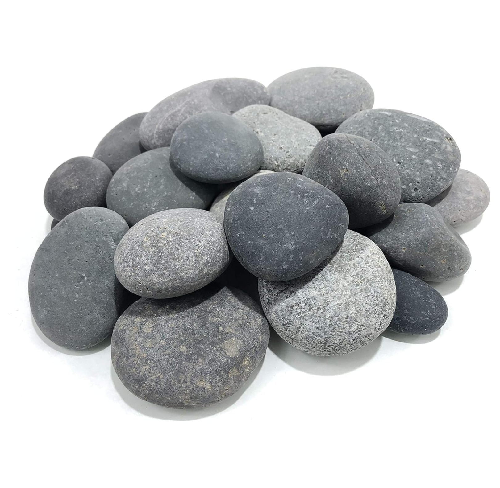 50 Lb. Premium Black Grey Mexican Beach Pebbles 3-5 inches, Decor ...