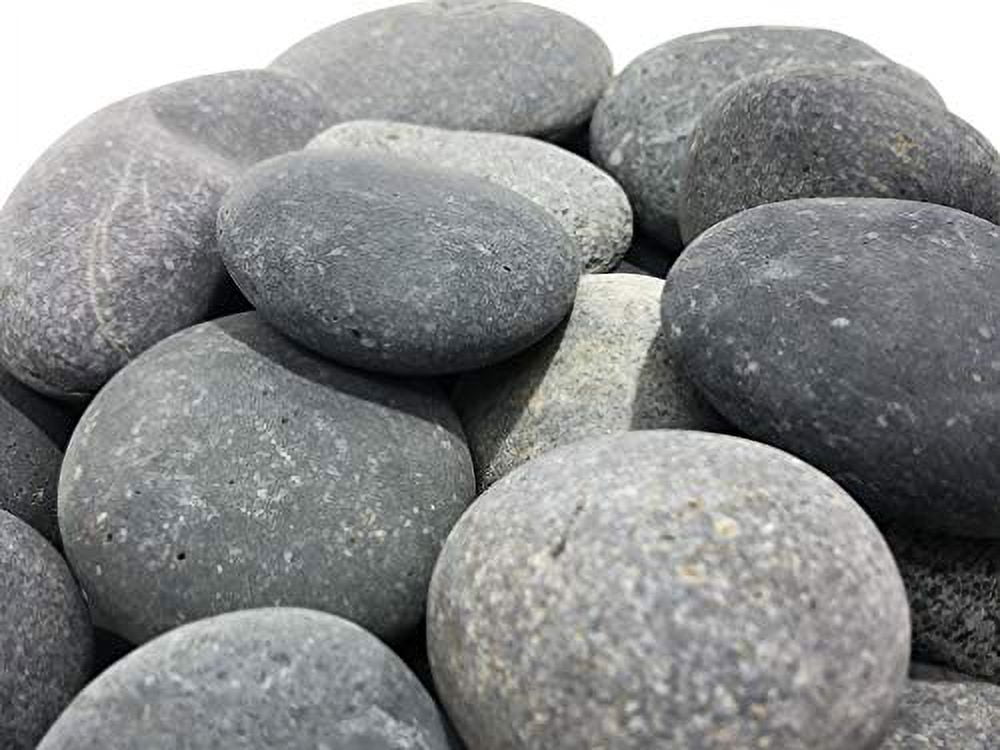 50 Lb. Premium Black Grey Mexican Beach Pebbles 3-5 inches, Decor ...